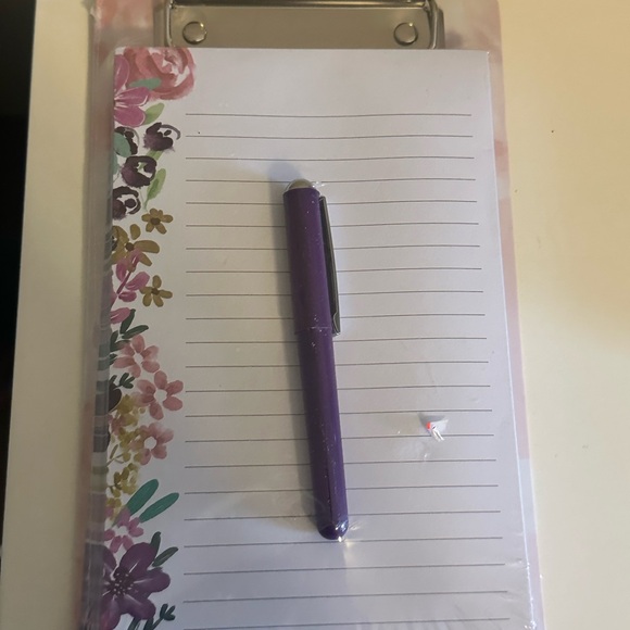Accessories | 8 Floral Notepad With Purple Pen | Poshmark